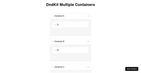 DndKit Multiple Container Drag Outside Codesandbox