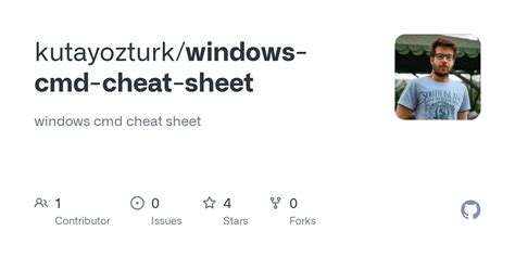 Github Kutayozturk Windows Cmd Cheat Sheet Windows Cmd Cheat Sheet