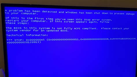 the bios in this system is not fully acpi compliant buildapc