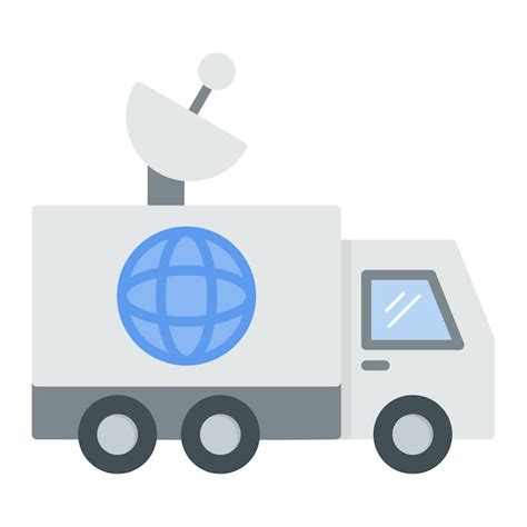 Premium Vector Satellite Truck Flat Illustration