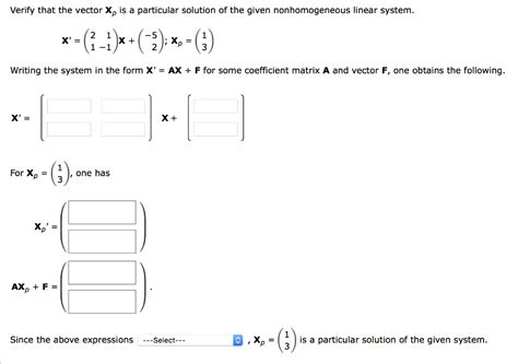 solved verify that the vector xp is a particular solution of