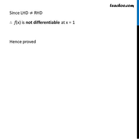 Ex 5 2 9 Prove That F X X 1 Is Not Differentiable