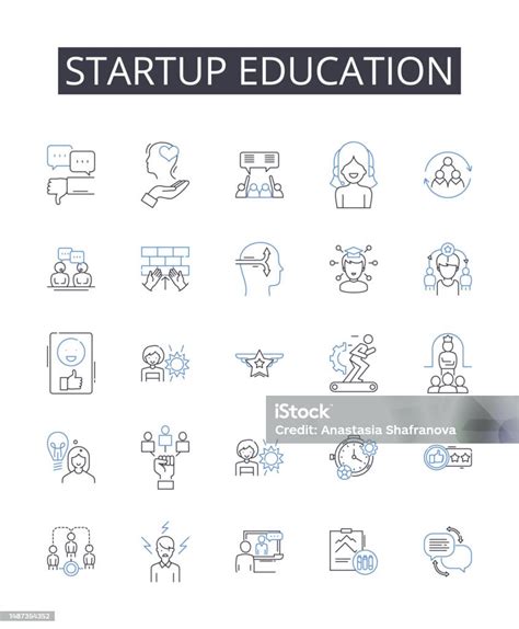 시작 교육 라인 아이콘 컬렉션입니다 사치스러움 고급스러움 화려함 화려함 엘리트 고급스러움 호화로운 벡터 및 선형 일러스트레이션 호화로운 고급스러운 프리미엄 개요 표지판 세트