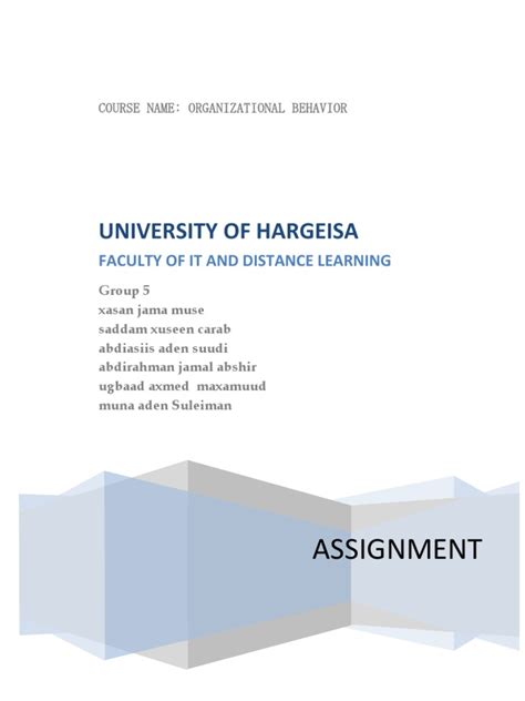Assignment University Of Hargeisa Pdf Conflict Process Emergence