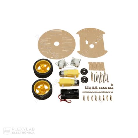 Kit Chasis 2wd Circular Carro Para Arduino Plexylab