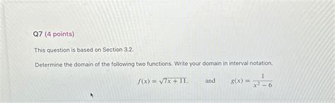 Solved Determine the domain of the following two functions. | Chegg.com