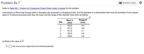 Solved Problem 6s 7 Question Help Refer To For This Problem Chegg Com
