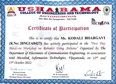 Kodali Bhargavi On Linkedin Certifucation Robotics Urce