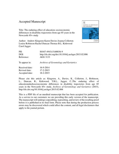 Pdf The Enduring Effect Of Education Socioeconomic Differences In