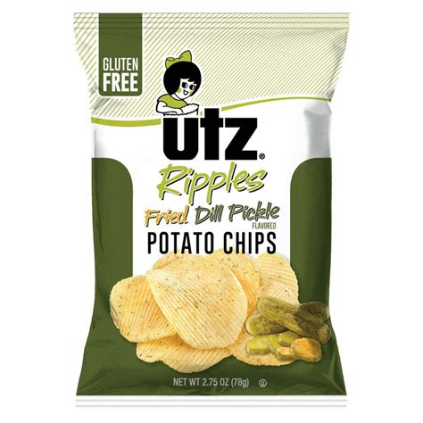 Utz Quality Foods Fried Dill Pickle Potato Chips 14 Count Carton
