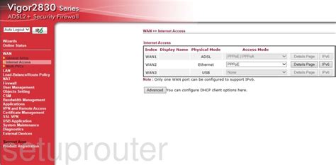 All Screenshots For The Draytek Vigor 2830
