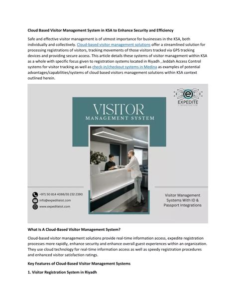 Ppt Cloud Based Visitor Management System In Ksa Powerpoint