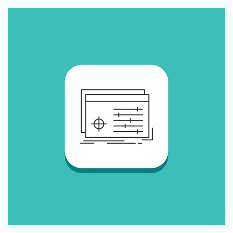 Round Button For File Object Processing Settings Software Line Icon Turquoise Background