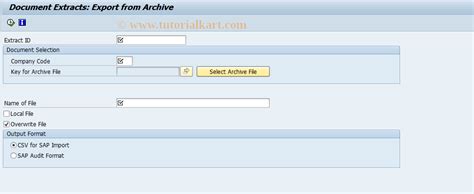 FPDE AEXP SAP Tcode Document Extracts Export Fm Archive