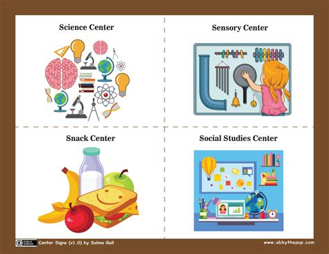 Center Signs For Classroom Templates Free Printable Papercraft Templates