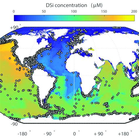 Ocean Dissolved Silica Concentrations In Bottom Waters I E