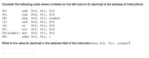 Solved Consider The Following Code Where Numbers On The Left