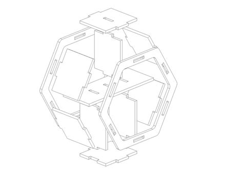 Cnc Hexagon Bookshelf Svg And Dxf Format Digital Plans Download