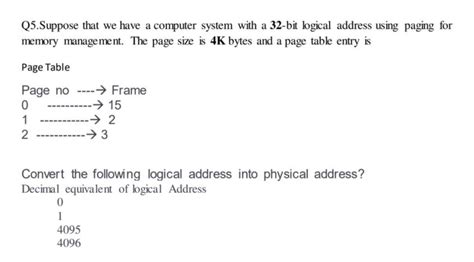Solved Q5suppose That We Have A Computer System With A
