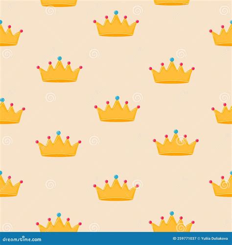 Vector Crown Seamless Pattern For Fabric Paper Postcards