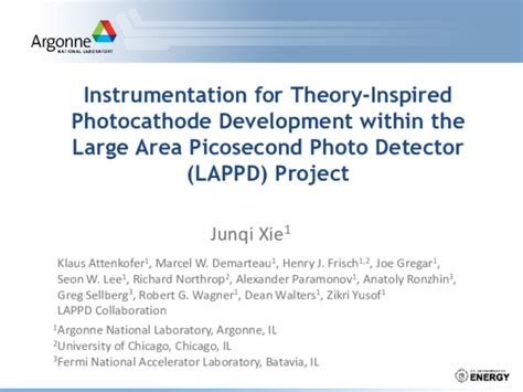 Pdf Instrumentation For Theory Inspired Photocathode Development Within The Large Area