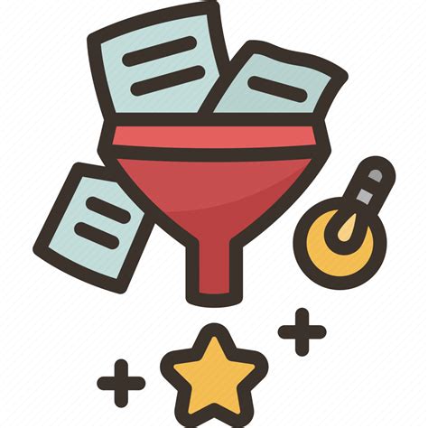 filtering information funnel analytics process icon download on