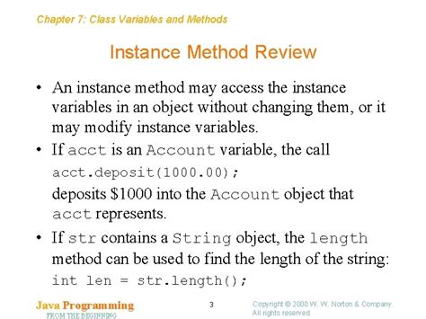 Chapter 7 Class Variables And Methods Chapter 7