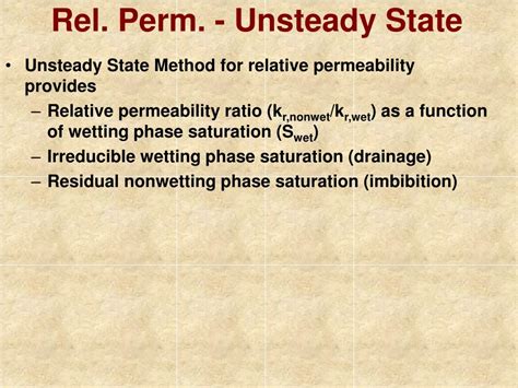 Ppt Laboratory Measurement Of Relative Permeability Capillary End Effect Unsteady State