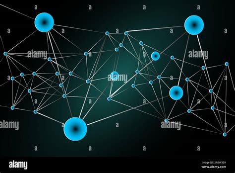 Vector Abstract Vector Blue Neural Texture On Black And Green Background Vector Graphic Stock