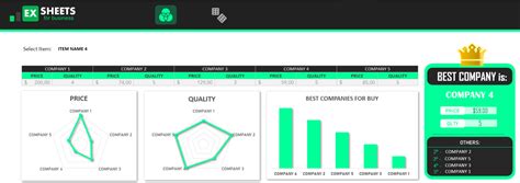 Free Price Comparison Template Exsheets