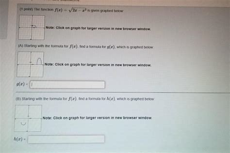Solved 1 Point The Function Fx2x−x2 Is Given Graphed