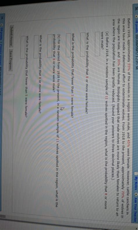 Solved My Notes O Ask Your Teacher 6 Points Bbunderstat12