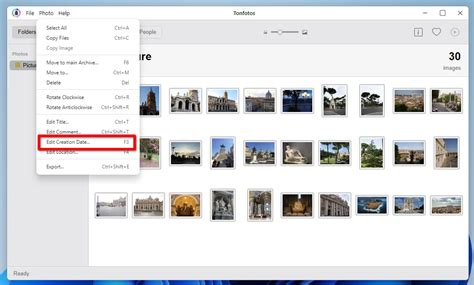 Как установить дату фото
