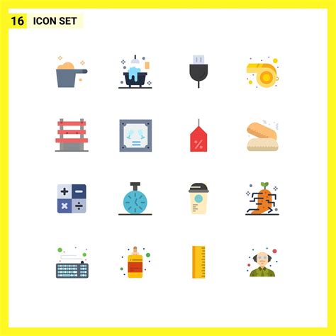 16 Universal Flat Color Signs Symbols Of Room Whistle Devices Parade Technology Editable Pack Of