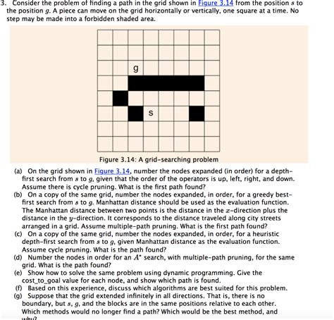 Consider The Problem Of Finding A Path In The Grid Chegg