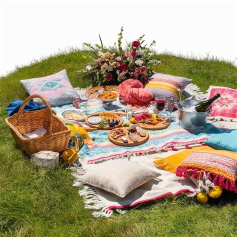 Premium Photo Picnic Setup With Hilltop