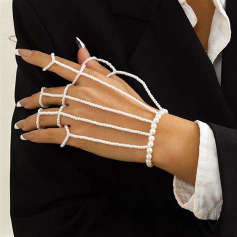 Punk Gold Silver White Color Chain Bracelet Beads Jewelry Bracelets