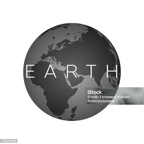 그라데이션 어스 로고 아이콘이 있는 검은 색 오염된 3차원 행성 3차원 형태에 대한 스톡 벡터 아트 및 기타 이미지 3차원 형태 개념 개념과 주제 Istock