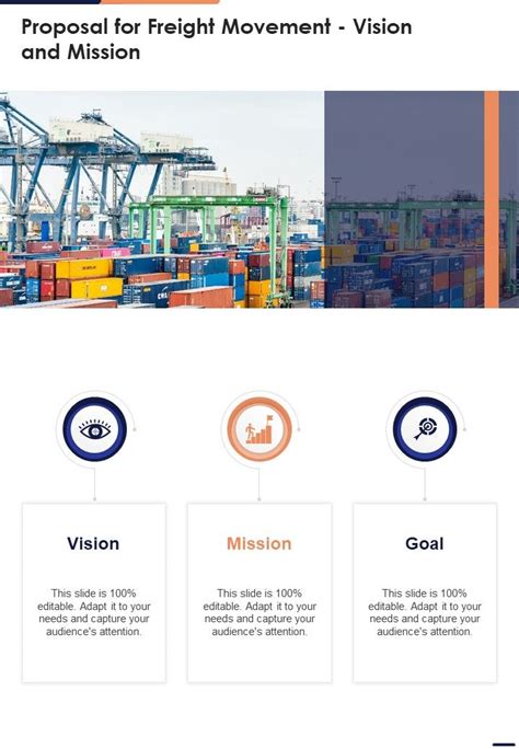Proposal For Freight Movement Vision And Mission One Pager Sample Example Document Ppt Slide