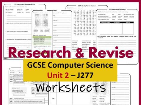 Gcse Computer Science 9 1 Unit 2 Research And Revise Work Book For J277 Teaching Resources