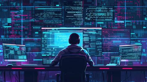 Premium Photo Professional Programer Looking Computer Desktop With