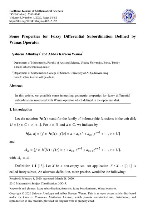 Pdf Some Properties For Fuzzy Differential Subordination Defined By