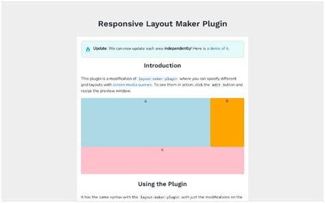 responsive layout maker plugin