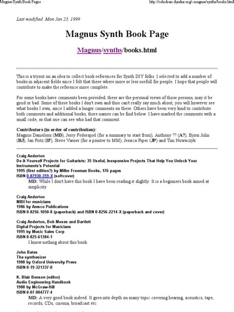 Magnus Synth Book Pages Pdf Synthesizer Books