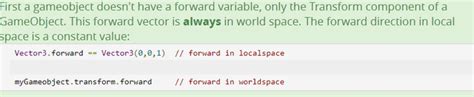 does vector3 forward give the local direction or world direction r