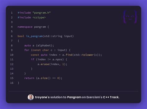 Troyane S Solution For Pangram In C On Exercism