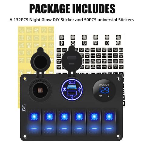 Fxc 15a Inline Fuse 6 Gang Marine Rocker Switch Panel Waterproof 12 Volt Toggle Fxc 15a Inline Fuse 6 Gang Marine Rocker Switch Panel Waterproof 12 Volt Toggle