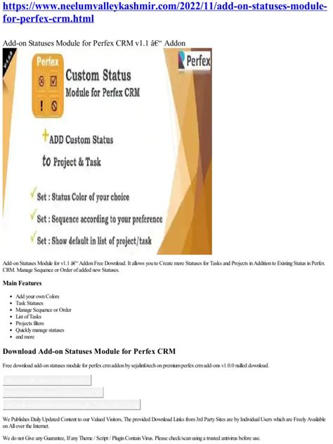 Add On Statuses Module For Perfex Crm V1 1 Addon Pdf