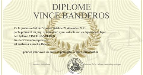 Diplome Vince Banderos