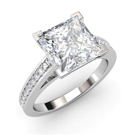 2 And 3 Carat Princess Cut Lab Grown Diamond Ring Luxury